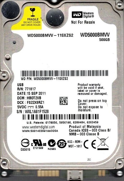 Used Western Digital WD5000BMVV-11SXZS2 500GB DCM: HBOT2VB - UBB.threads