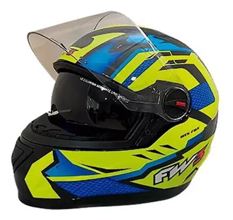 Capacete Para Moto Fw3 Gtx Fox Oculos Interno Fume Frete grátis