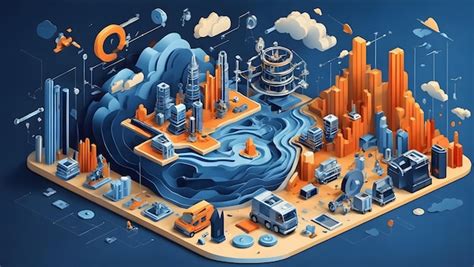 Premium Ai Image Isometric Data Visualization Illustration