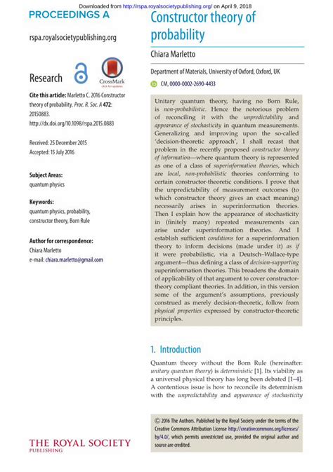 Pdf Constructor Theory Of Probability Dokumentips