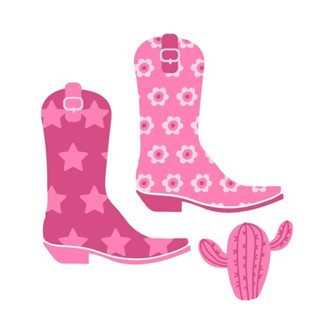 Botas De Vaquera Rosadas Y Diseño De Camiseta O Póster Conceptual