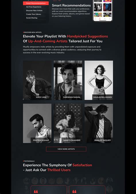 Website Presentation Musify Music Streaming Behance