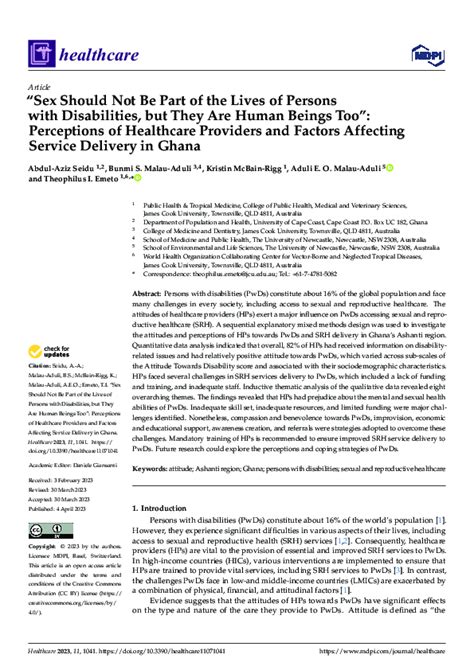 Pdf “sex Should Not Be Part Of The Lives Of Persons With Disabilities But They Are Human