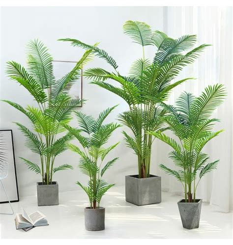 인조야자수 인조나무 가짜 조화 식물 목 잎 인공 암호화 야자수 화분 대형 열대 식물크리스마스 가정 정원 사무 티몬