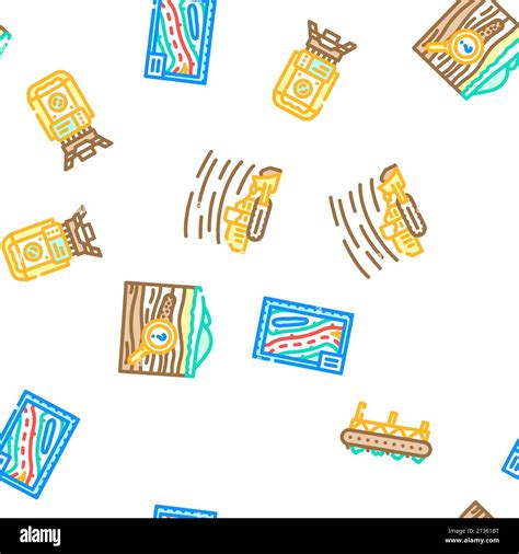 Mining Engineer Industry Seamless Pattern Vector Stock Vector Image