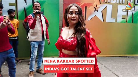 Neha Kakkar Spotted In A Red Hot Look Shoot For Indias Got Talent
