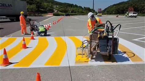 차선도색기계 스프레이기계 전동바퀴 Youtube