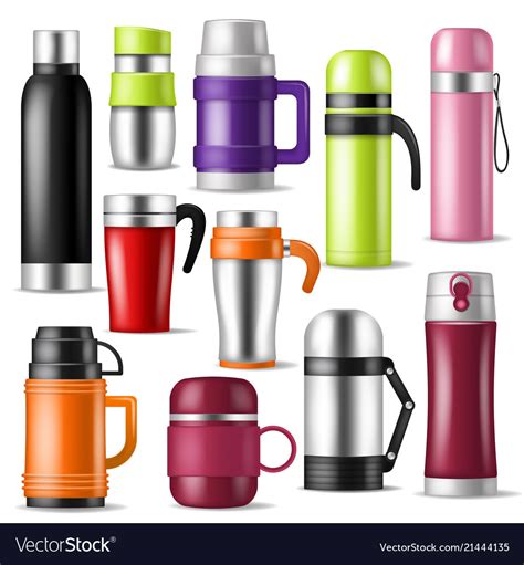 Thermos Vacuum Flask Or Bottle With Hot Royalty Free Vector