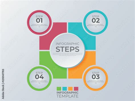 Four Step Infographic Template Process Stages Guide Steps Diagram Plan Design Chart