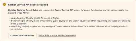 Octolize Distance Based Rates App Requirements