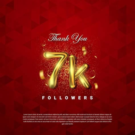 Premium Vector Thank You Followers Vector Template With 7k Golden