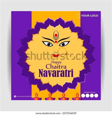 Vector Illustration Happy Chaitra Navratri Wishes Stock Vector Royalty