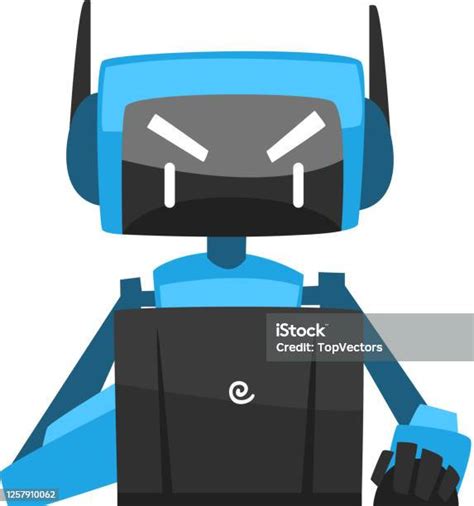 Robot Duduk Di Depan Komputer Android Bekerja Dengan Laptop Ilustrasi
