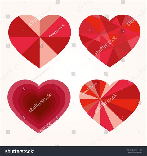 Heart Valentine Icon Set Vector Illustration Stock Vector Royalty Free
