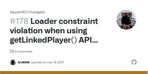 Loader Constraint Violation When Using Getlinkedplayer Api Method