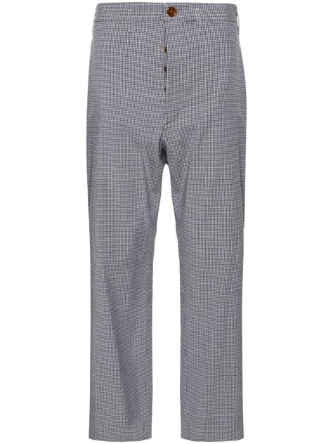 Vivienne Westwood Cruise Gingham Check Cropped Trousers In Ss24 P204
