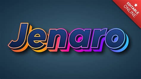 Jenaro 3d With Multicolor Light Text Effect Generator
