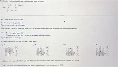 Solved The Function F Is Defined As Follows Complete Parts A To D