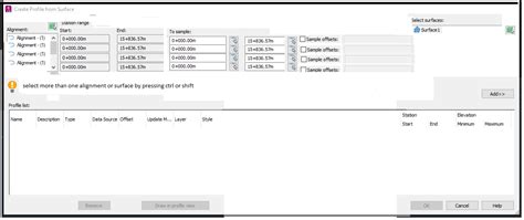 Create Surface Profiles For Multiple Alignments Autodesk Community