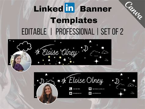 Linkedin Banner Canva Template Bundle Edit In Canva Professional
