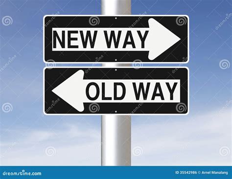 New Way Versus Old Way Stock Photo Image Of Options 35542986