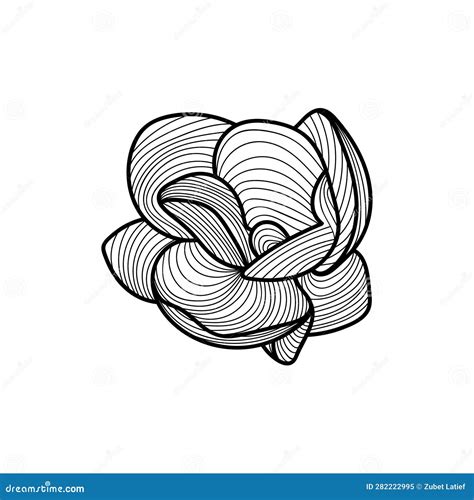 Flower Of Blossom Nature Beauty Line Art Style Illustration Design