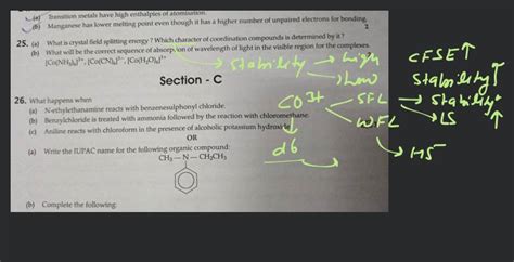 A Transition Metals Have High Enthalpies Of Atomisation B Manganese