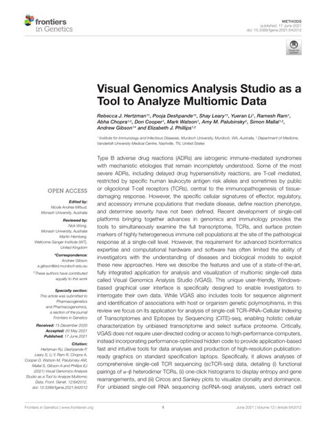 Pdf Visual Genomics Analysis Studio As A Tool To Analyze Multiomic Data