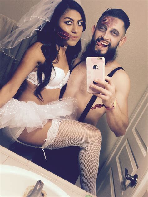 Bride And Groom Zombie Style Escape Couples Halloween Outfits