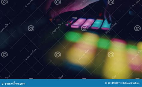 Musician Playing Synthesizer Sequencers Stock Video Video Of Close Camera 231190367