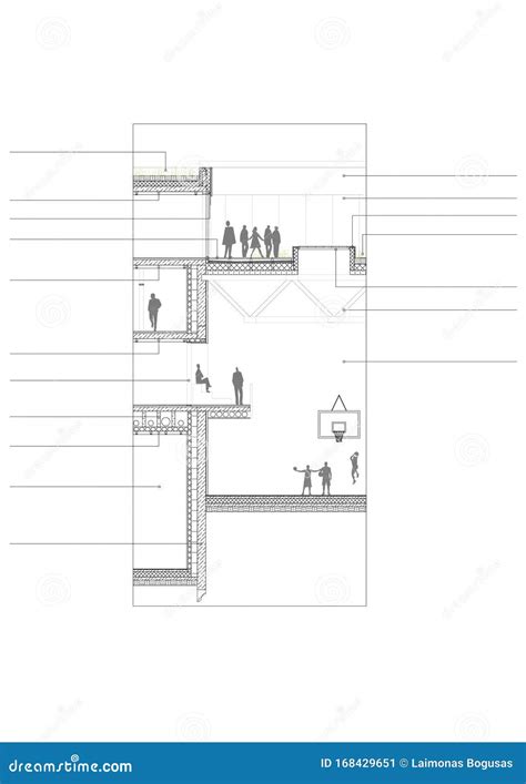 Cad Drawing Section Of The Multistory Building Stock Illustration Illustration Of Blueprint
