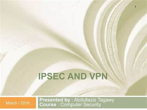 Ipsec And Vpn Pptx