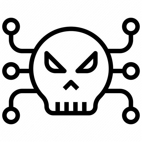 Network Hacking Skull Cyber Attack Icon Download On Iconfinder