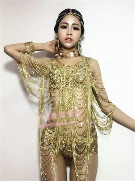 Buy Wholesale Luxury Full Body Chain Nightclub Showgirl Sexy Halter Bra