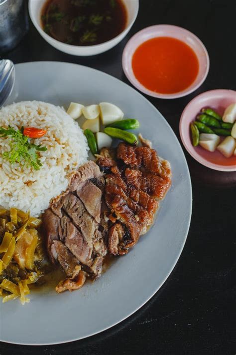 Stewed Pork Leg On Rice Stock Image Image Of Rice Ingredient 98981687