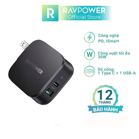 Củ sạc nhanh RAVPOWER RP PC132 PD 3 0 30W Shopee Việt Nam