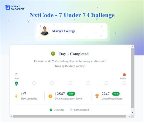 Mariya George On Linkedin Nxtcode7under7challenge Nxtcode Nxtwave