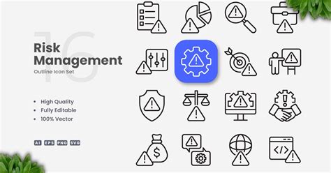 Risk Management Outline Icons Icons Ft Icon And Management Envato