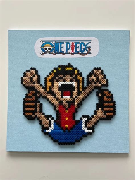 PIXEL ART Perles A Repasser Tableau De Luffy Dans One Piece Qui Saute
