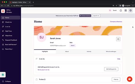 Inviting People On 15five Desktop Examples Page Flows Video And 6