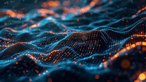 Abstract Blue And Orange Digital Wave Pattern Stock Illustration Illustration Of Vibrant