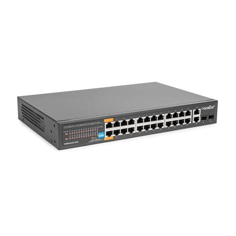 Solidconnect Sc28 28 Port Unmanaged Ethernet Switch 24 Port Poe 2 Port Rj45 And 2 Port Sfp