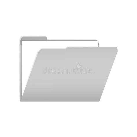 Open File Folder With Tab And Metal Fastener Keeping Paper Sheets