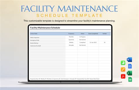 Editable Maintenance Schedule Templates In Excel To Download