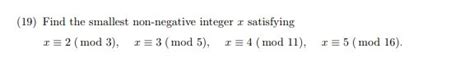 Solved 19 Find The Smallest Non Negative Integer