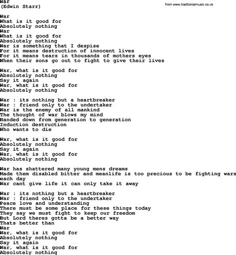 Bruce Springsteen Song War Lyrics
