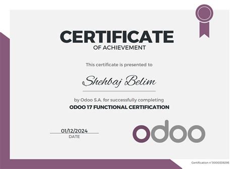 Odoo17 Functional Certification Odoo Erp Implementation Shehbaj Belim