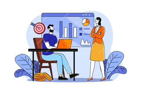 Premium Vector Market Analysis Illustration Concept On White Background
