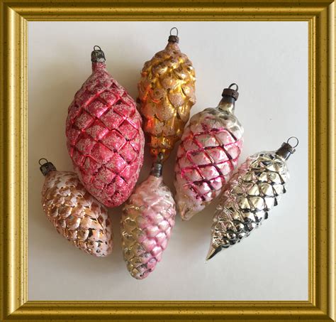 Vintage Glass Christmas Ornament Pine Cone