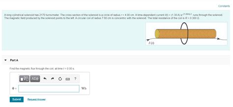 Solved Constants A Long Cylindrical Solenoid Has 2170